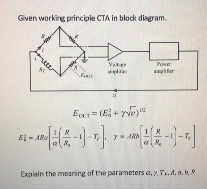 Solved Given working principle CTA in block diagram. Explain | Chegg.com