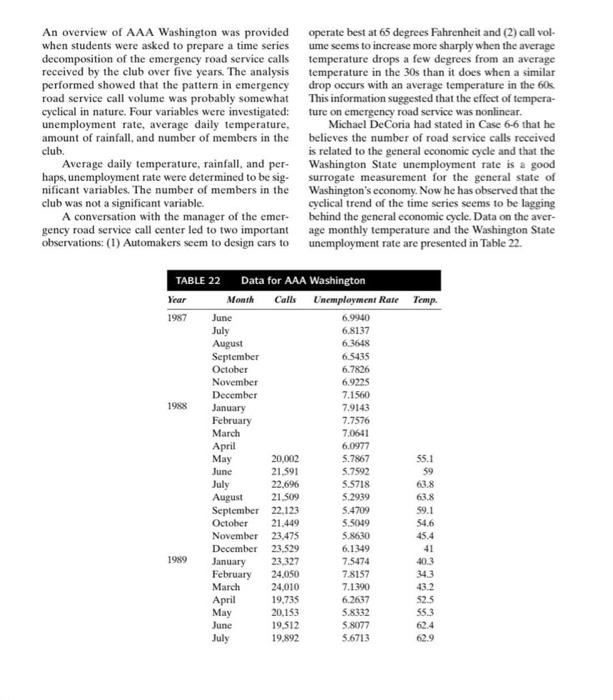 An overview of AAA Washington was provided when | Chegg.com