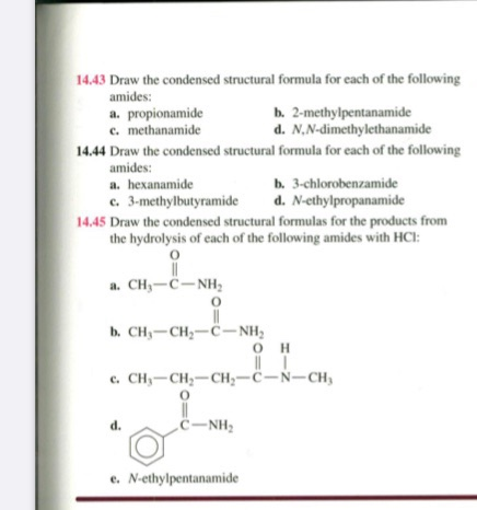 Solved 14.43 Draw the condensed structural formula for each | Chegg.com