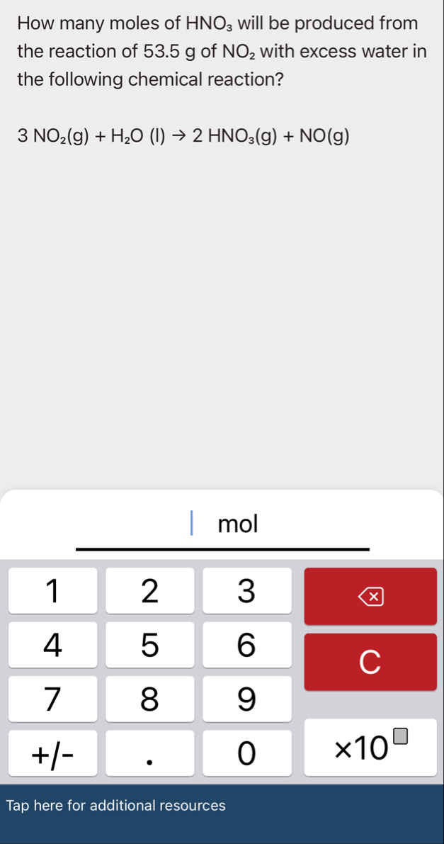 Solved How many moles of HNO3 ﻿will be produced from the | Chegg.com