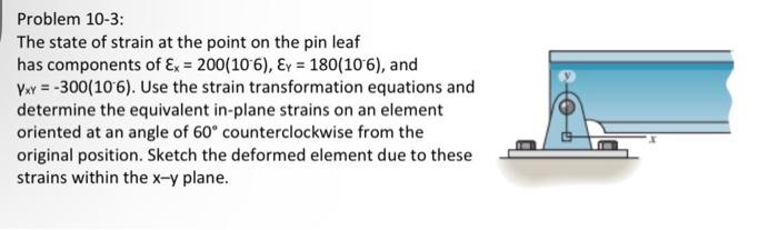 Solved Problem 10-3: The state of strain at the point on the | Chegg.com