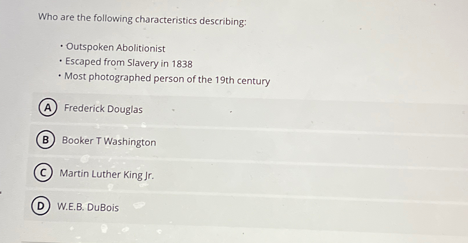 Solved Who are the following characteristics | Chegg.com