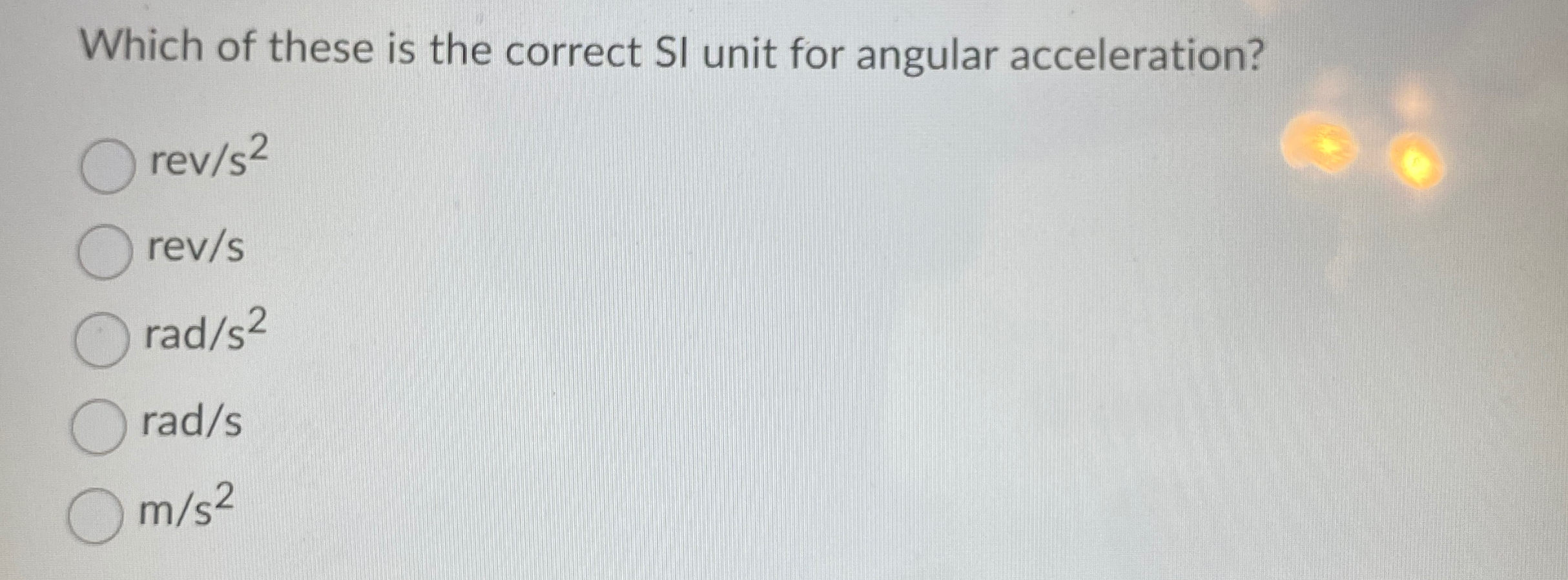 Solved Which of these is the correct SI unit for angular | Chegg.com