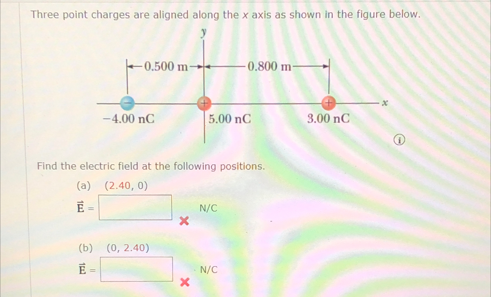 Solved Three point charges are aligned along the x ﻿axis as | Chegg.com