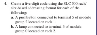 Solved 4. Create a five-digit code using the SLC 500 rack/ | Chegg.com