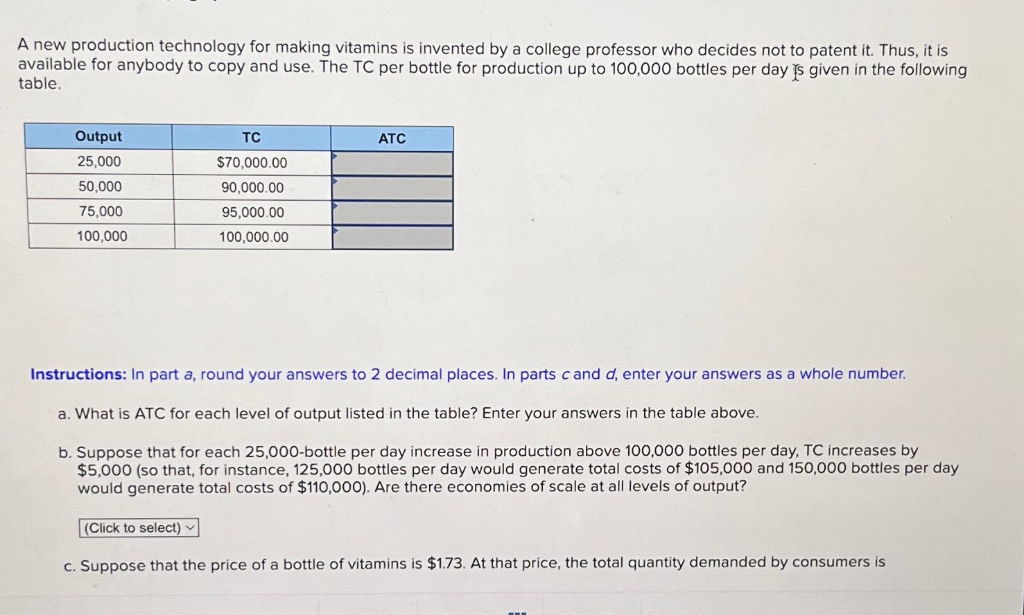 Solved A new production technology for making vitamins is | Chegg.com