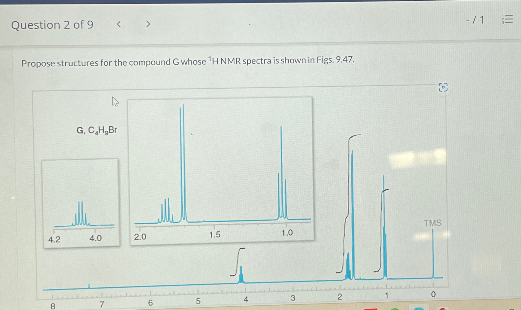 Solved Question 2 ﻿of 9-13vdots-=Propose structures for the | Chegg.com