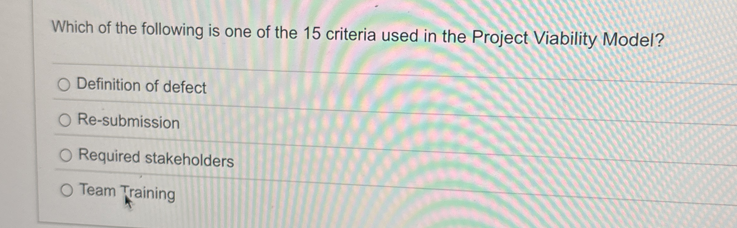 Solved Which of the following is one of the 15 ﻿criteria | Chegg.com