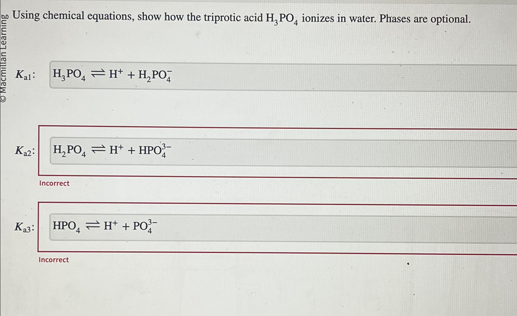 Solved Using chemical equations, show how the triprotic acid | Chegg.com