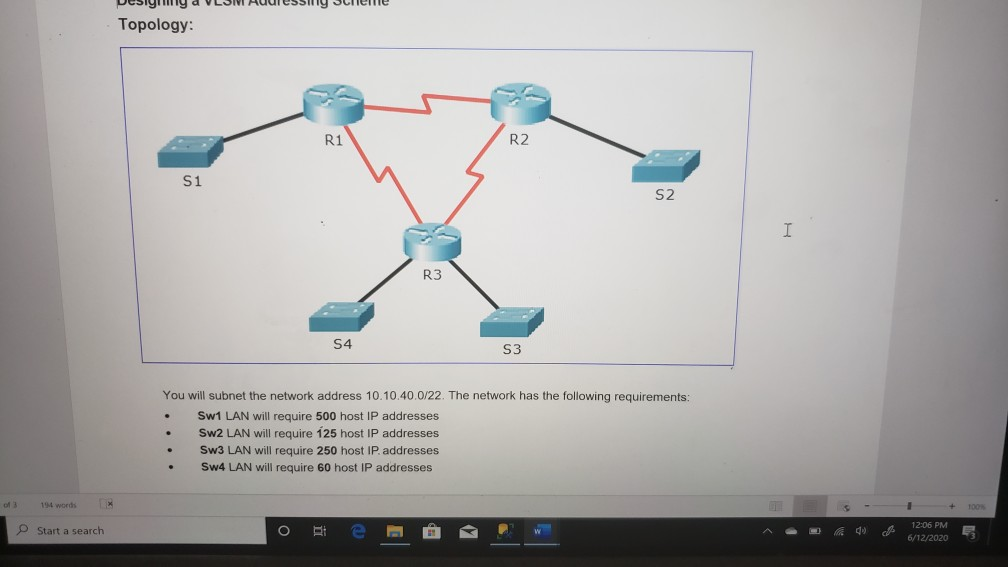 Solved Audies on Topology: R1 R2 S1 S2 I R3 S4 S3 You will | Chegg.com