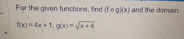 Solved For the given functions, find (f@g)(x) ﻿and the | Chegg.com