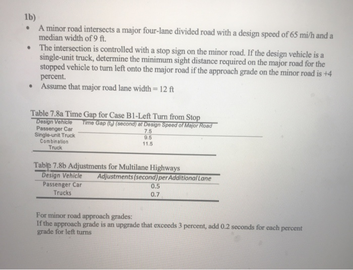 Solved PROBLEM 1 1a) • A major roadway with a speed limit of | Chegg.com