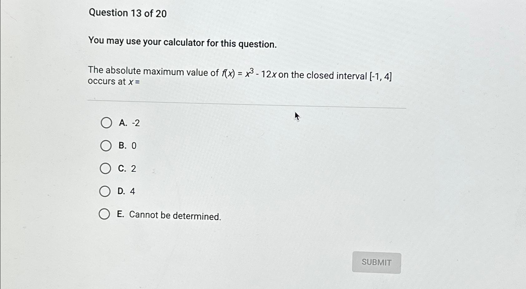 Solved Question 13 ﻿of 20you May Use Your Calculator For 