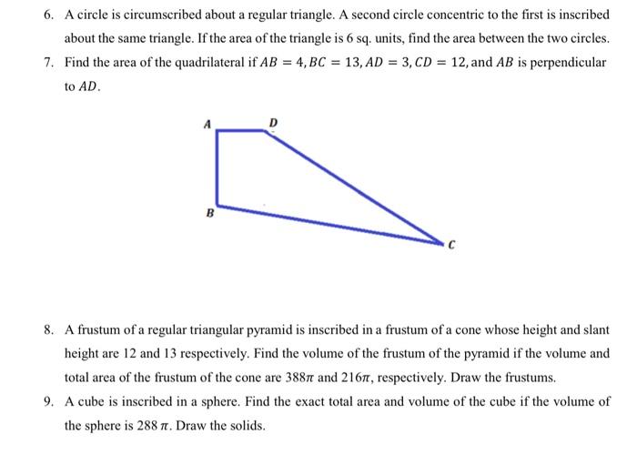 Solved 6. A circle is circumscribed about a regular | Chegg.com