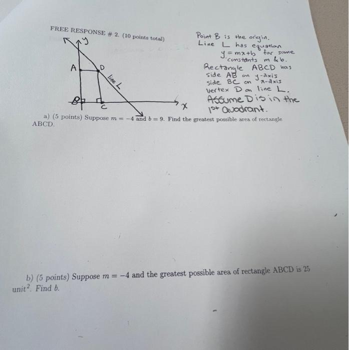 Solved FREE RESPONSF 4 . .... Point B is the origin. Line L | Chegg.com