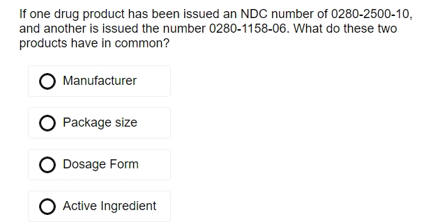 Solved If one drug product has been issued an NDC number of | Chegg.com