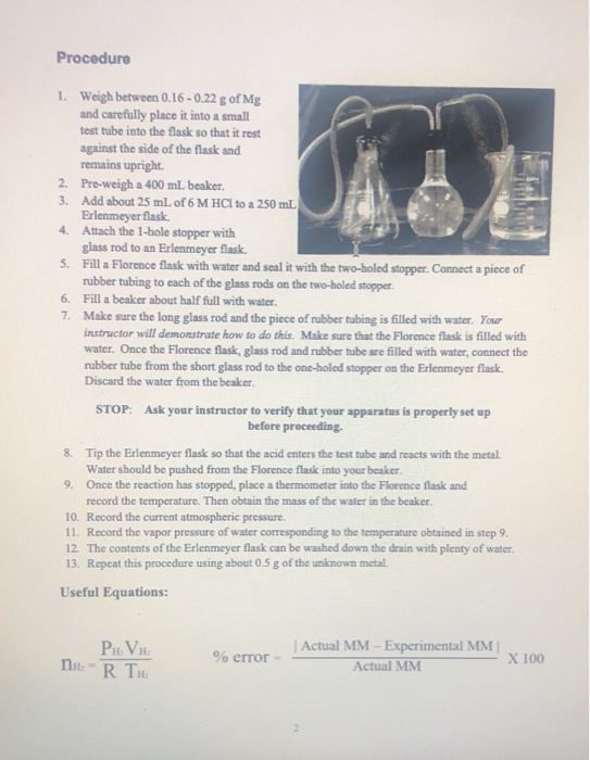 Experiment 14: Molar Mass of a Metal Response Sheet | Chegg.com