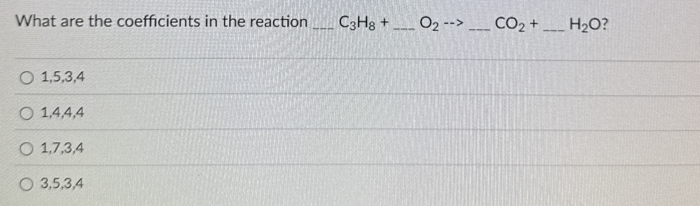 Solved What are the coefficients in the reaction | Chegg.com