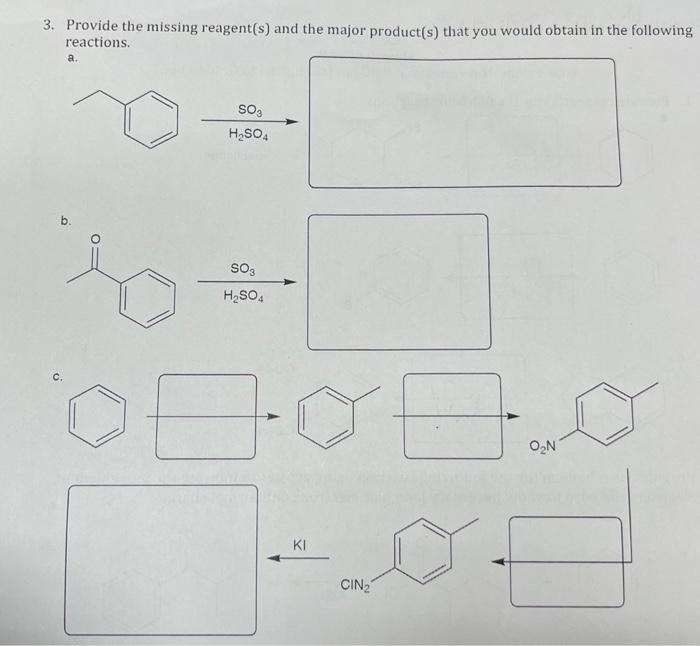 Solved 3. Provide the missing reagent(s) and the major | Chegg.com
