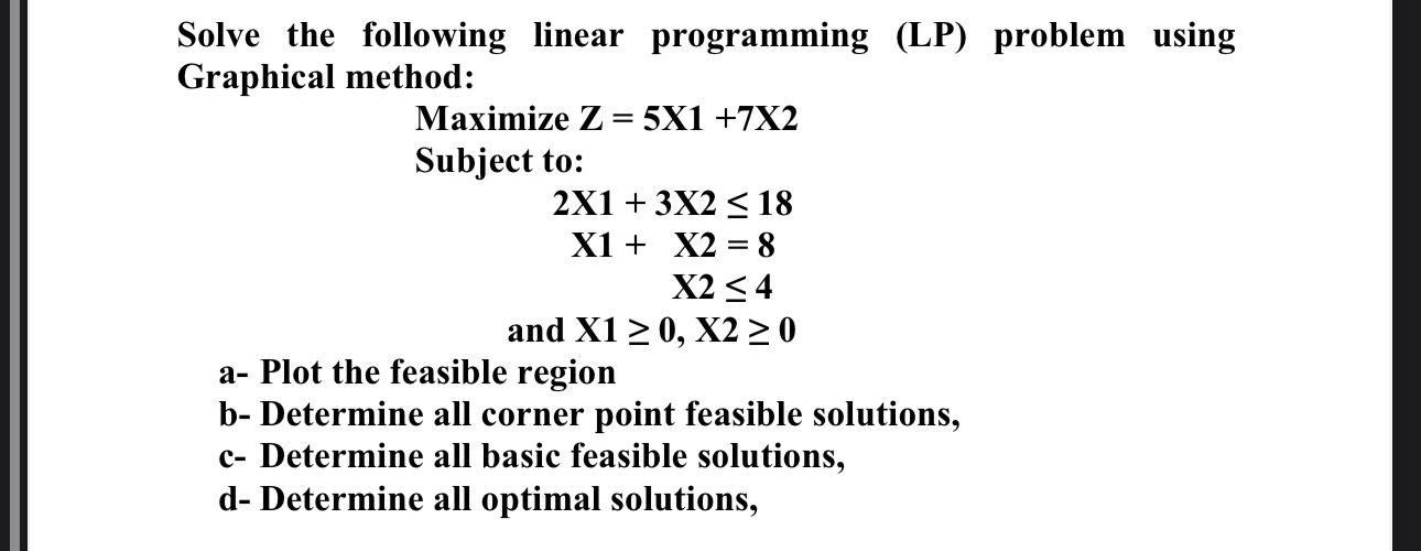 Solved Solve the following linear programming (LP) ﻿problem | Chegg.com
