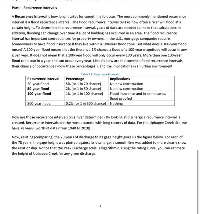 Part II. Recurrence Intervals A Recurrence Interval | Chegg.com