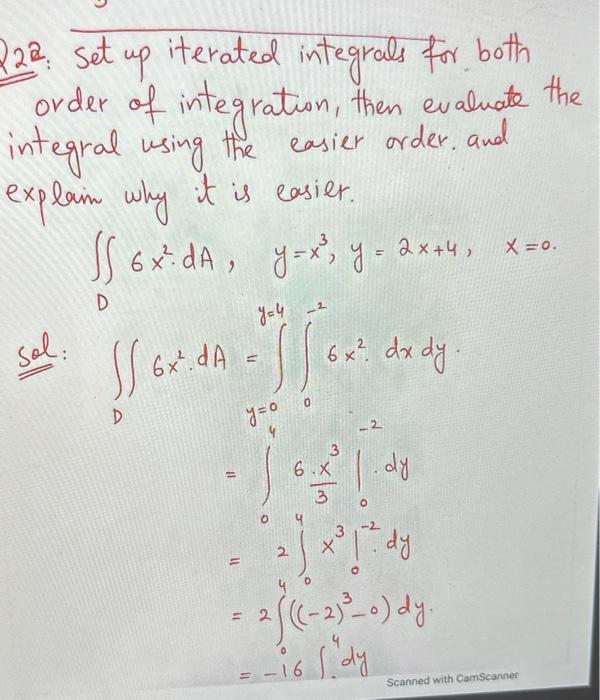 Solved 22: Set up iterated integrals for both order of | Chegg.com
