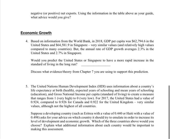 Solved negative (or positive) net exports. Using the | Chegg.com