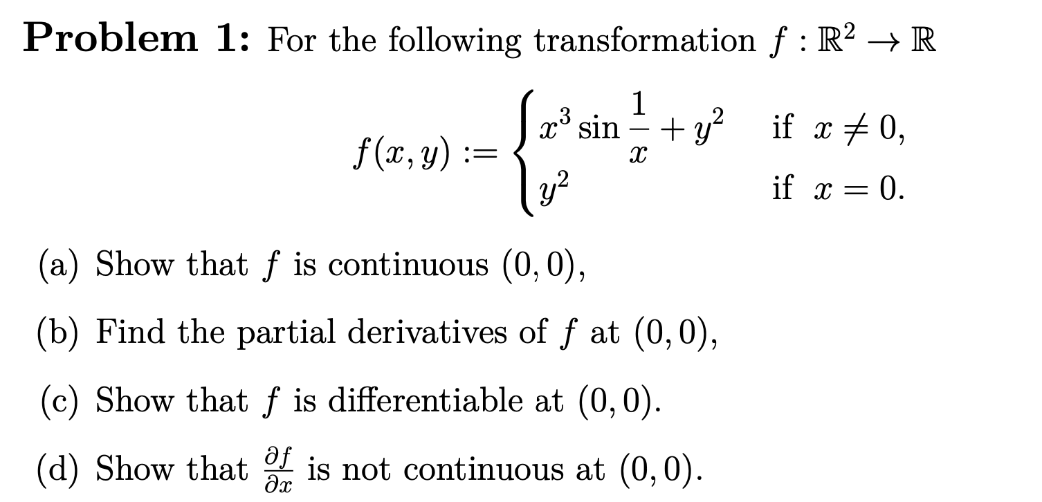 Solved Problem 1: For the following transformation | Chegg.com