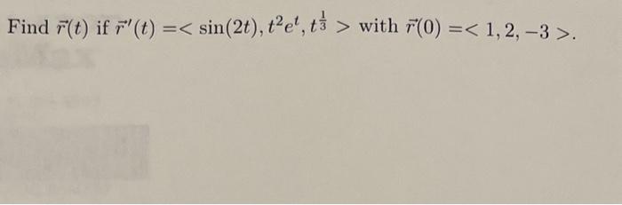 Solved Find r(t) if r′(t)= | Chegg.com