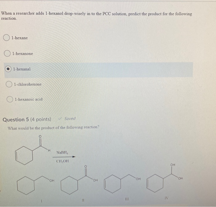 Solved When a researcher adds 1-hexanol drop-wisely in to | Chegg.com