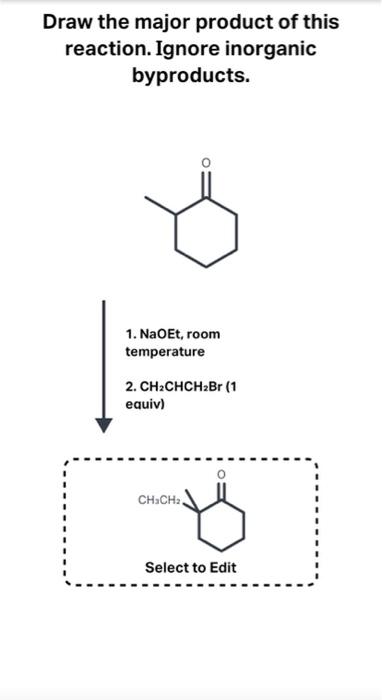 Solved Draw the major product of this reaction. Ignore | Chegg.com