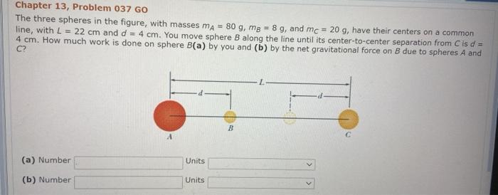 Solved Chapter 13, Problem 037 GO The three spheres in the | Chegg.com