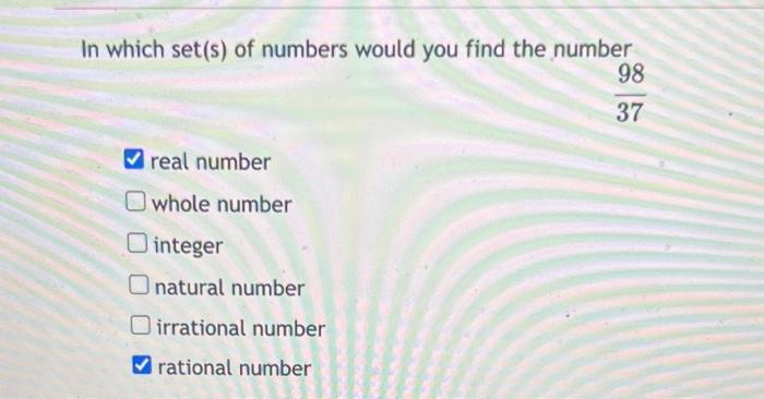 Solved In which set(s) of numbers would you find the number | Chegg.com