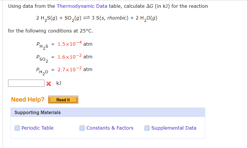 Solved Using data from the Thermodynamic Data table, | Chegg.com Solved Using data from the Thermodynamic Data table, | Chegg.com