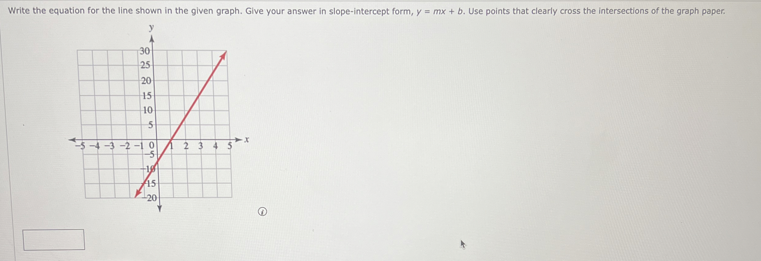 Solved Write the equation for the line shown in the given | Chegg.com
