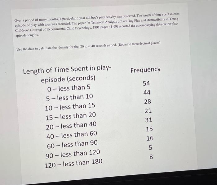 Solved Over a period of many months, a particular 5 year old | Chegg.com