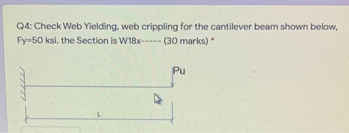 Q4: Check Web Yielding, web crippling for the | Chegg.com