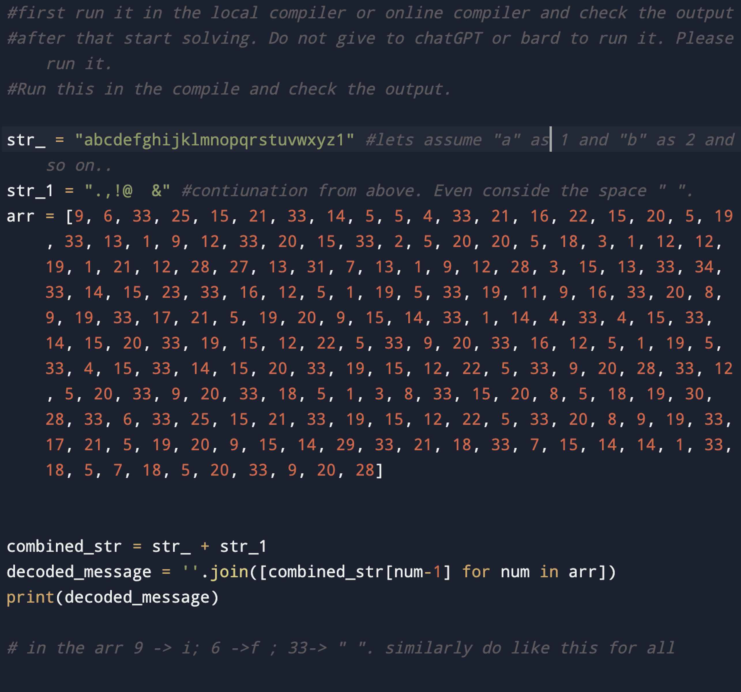 Solved #first run it in the local compiler or online | Chegg.com