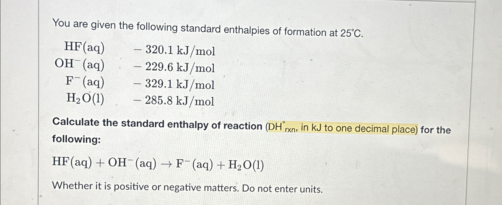 Solved You are given the following standard enthalpies of | Chegg.com