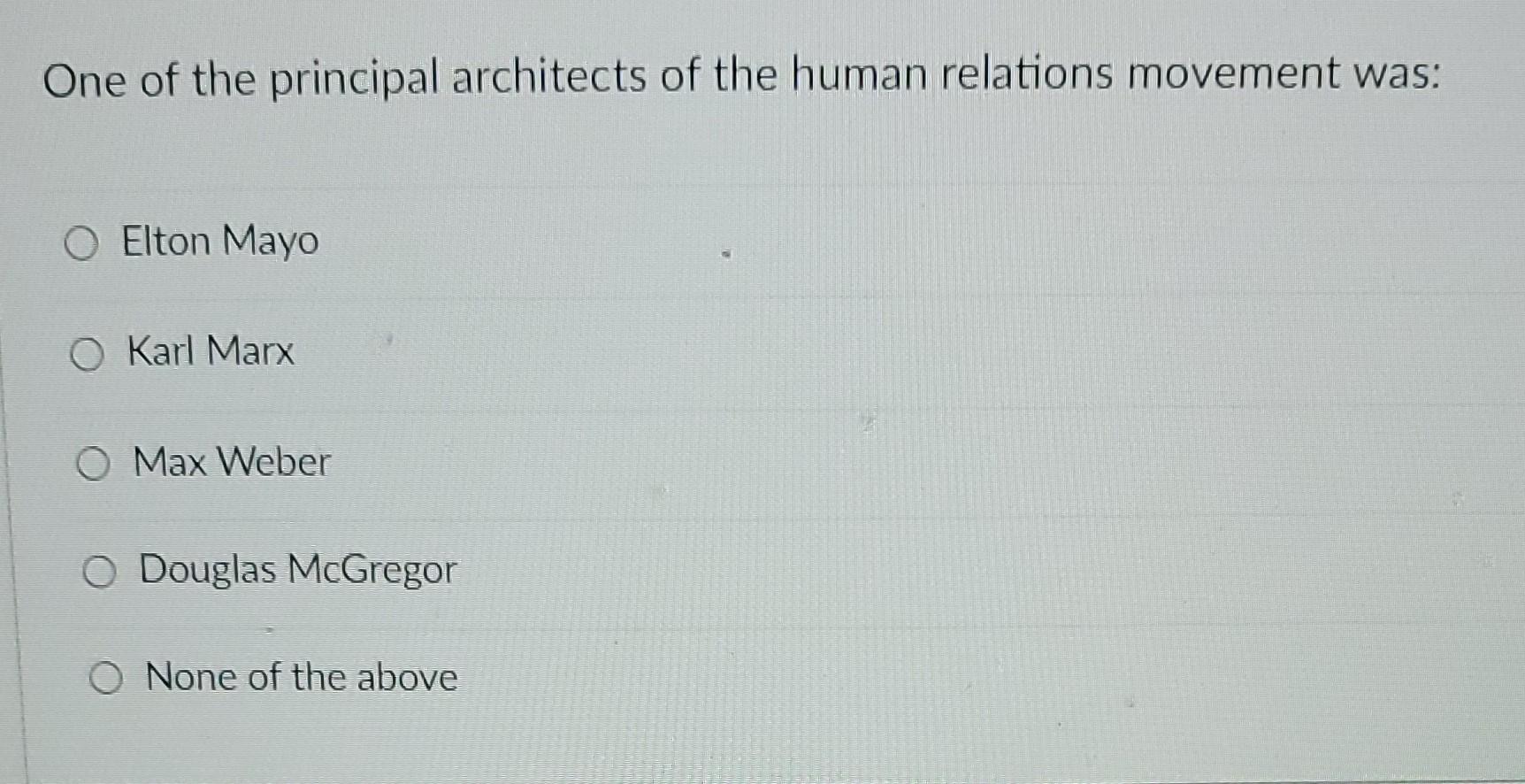 Solved One of the principal architects of the human | Chegg.com
