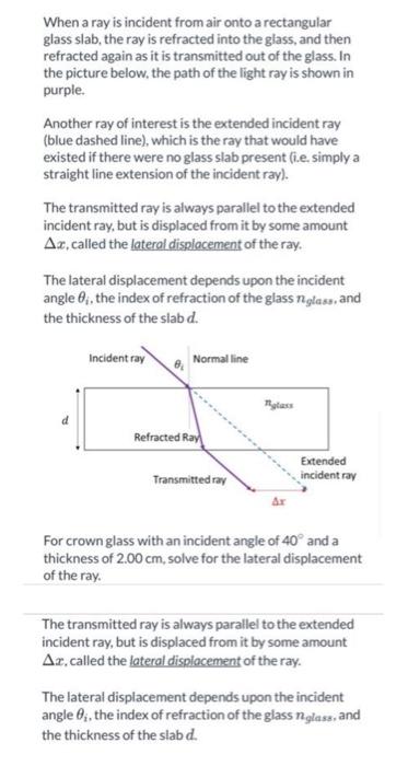 Solved When a ray is incident from air onto a rectangular | Chegg.com