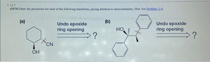 Solved (SYN) Draw the precursors for each of the following | Chegg.com