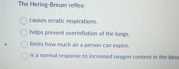 Solved The Hering-Breuer reflex:causes erratic | Chegg.com