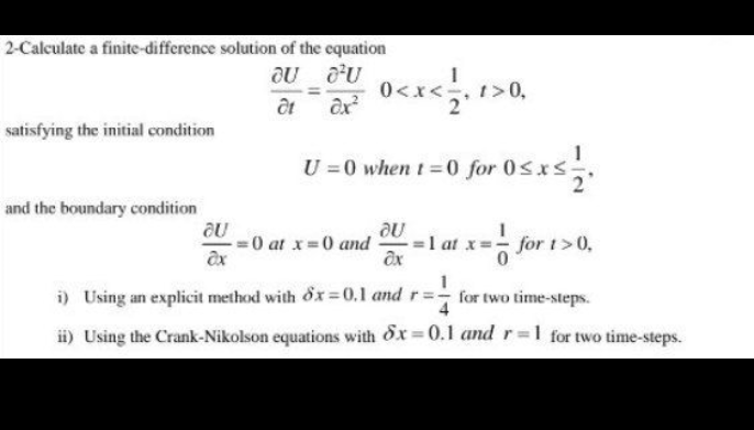 Solved 2-Calculate a finite-difference solution of the | Chegg.com