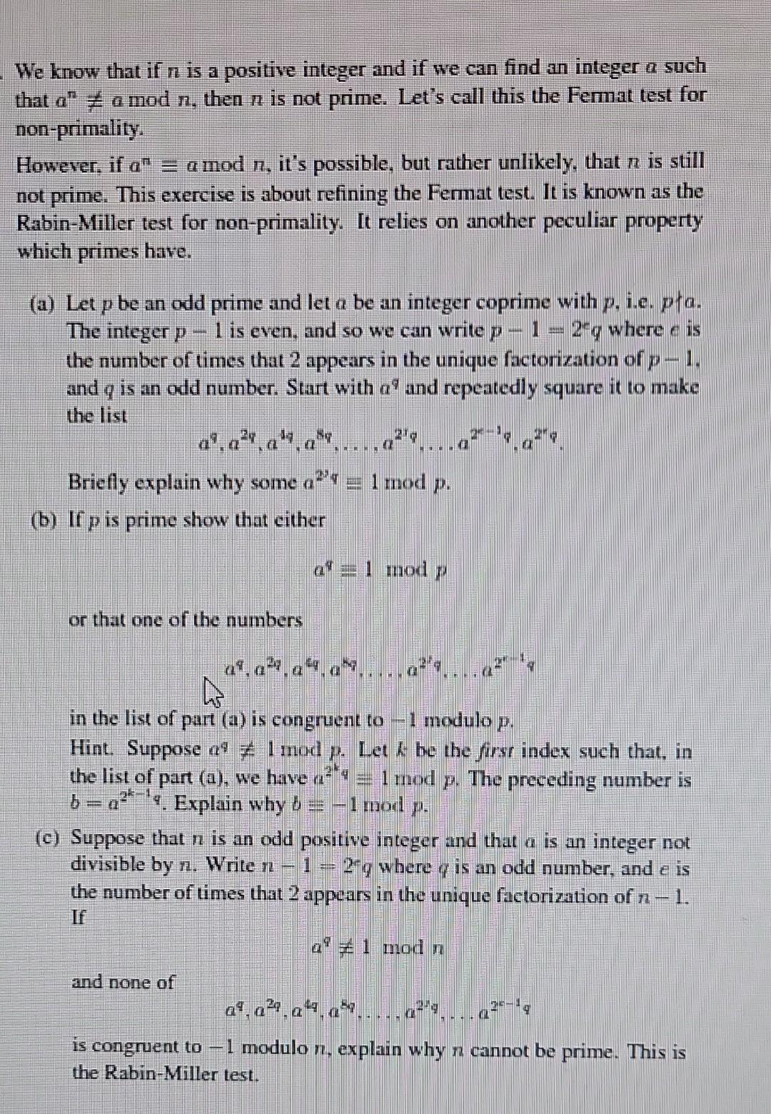 Solved We know that if n is a positive integer and if we can | Chegg.com