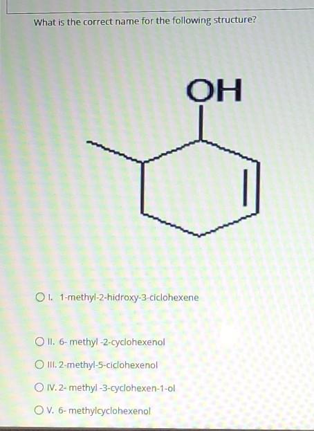 Solved What is the correct name for the following structure? | Chegg.com