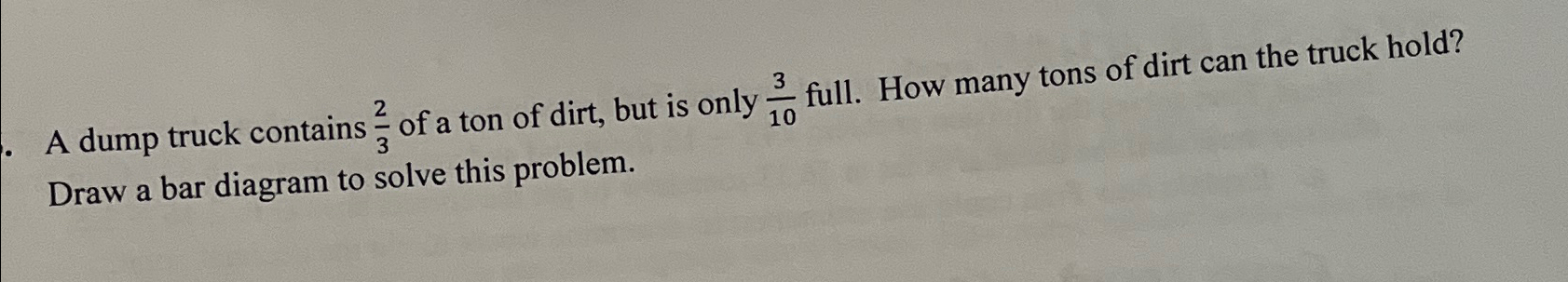 Solved A dump truck contains 23 ﻿of a ton of dirt, but is | Chegg.com