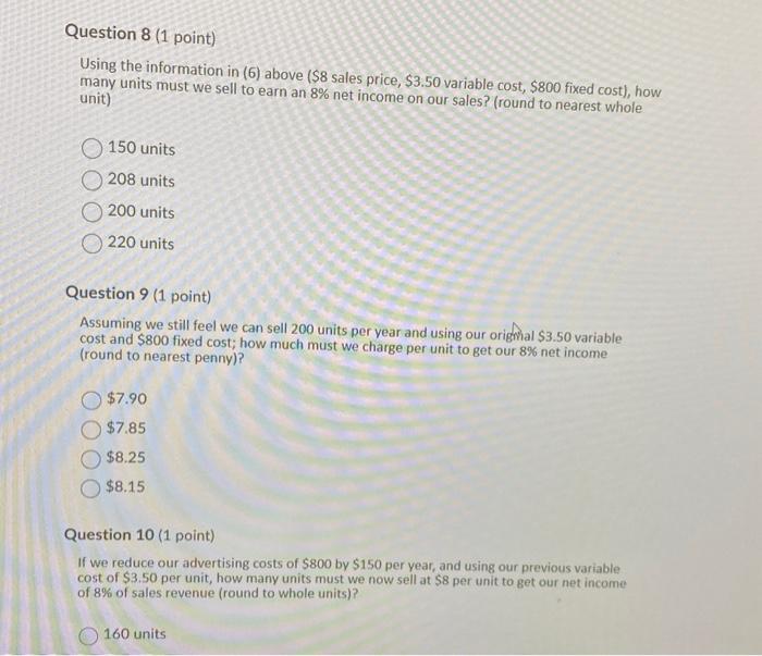 Solved please answer 8,9 and 10. | Chegg.com