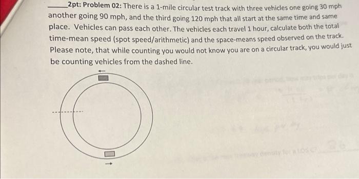Solved 2pt: Problem 02: There is a 1-mile circular test | Chegg.com