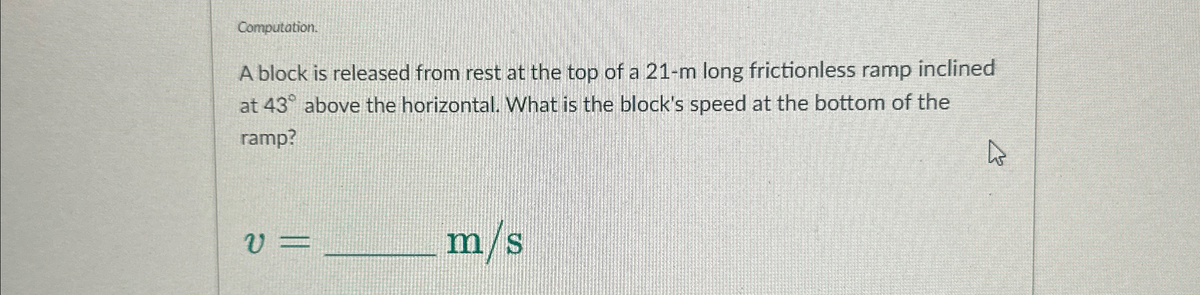 Solved Computation.A block is released from rest at the top | Chegg.com